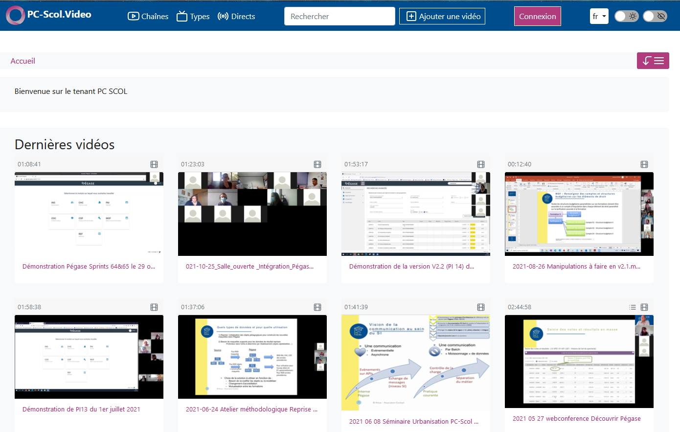 L’outil en démos – PC-SCOL